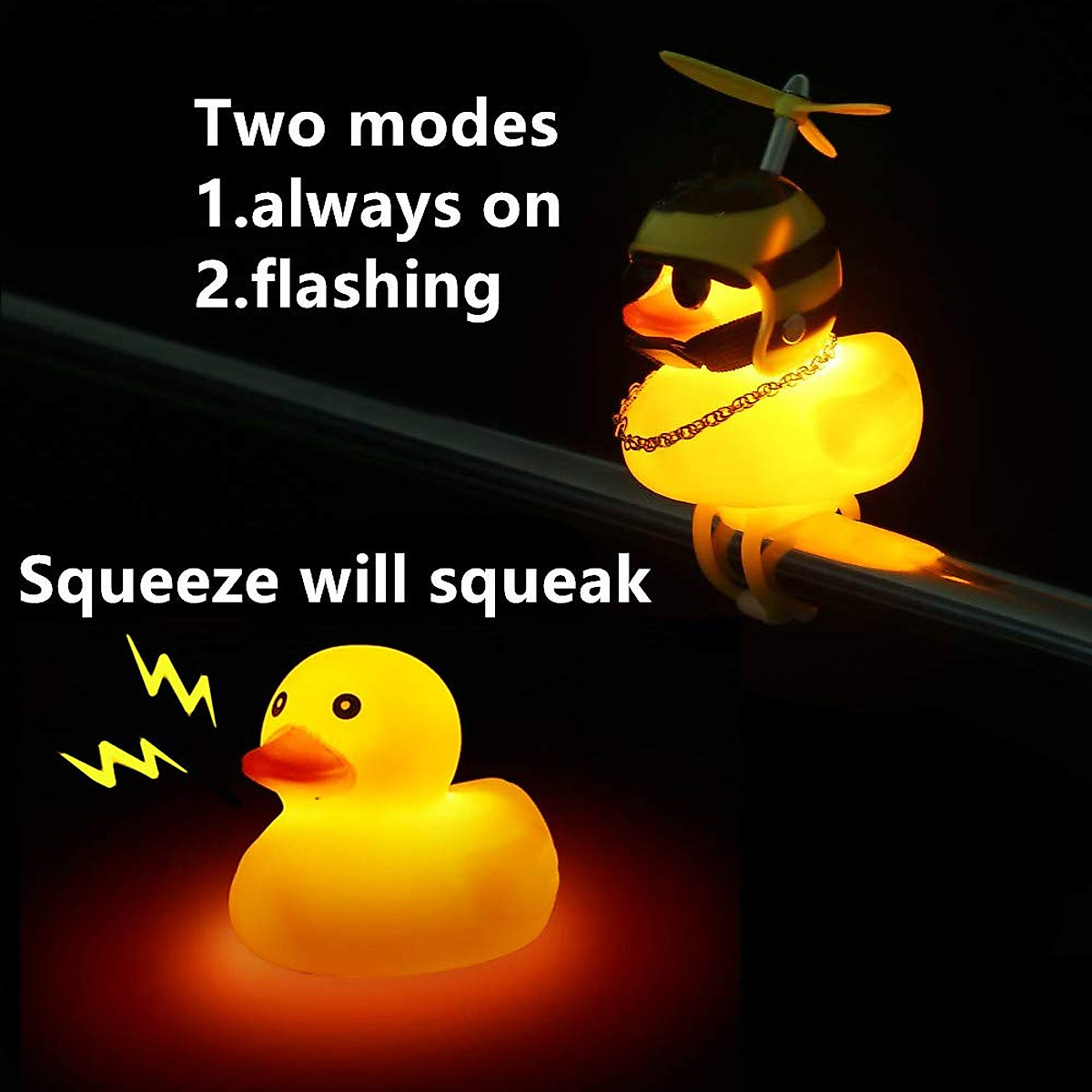 MuYuDaDi Rubber Duck Patos para jeeep Lights Christmas Duck Cart Marine Duck Cool Companion Toy Squeaky Glasses Rubber Ducks Funny (Stars and Stripes + Little Yellow Duck)