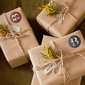 Mobiusea Creation Monogram Stickers| Gold Foil | Initial Envelope Seals Letter B | 9 Chic Color Assortments | Wedding Monogram Stickers| 1.4 Inch | 90pcs Floral Envelop Stickers Seals