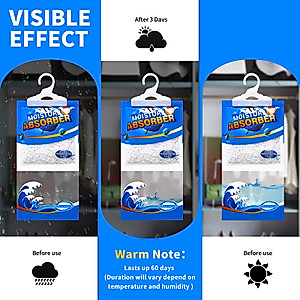ZSZMFH 15 Pack Moisture Absorber Hanging Bags, Fragrance Free Humidity Packs, Hanging Closet Dehumidifier Bags, Moisture Absorber Packets-220g/pack.