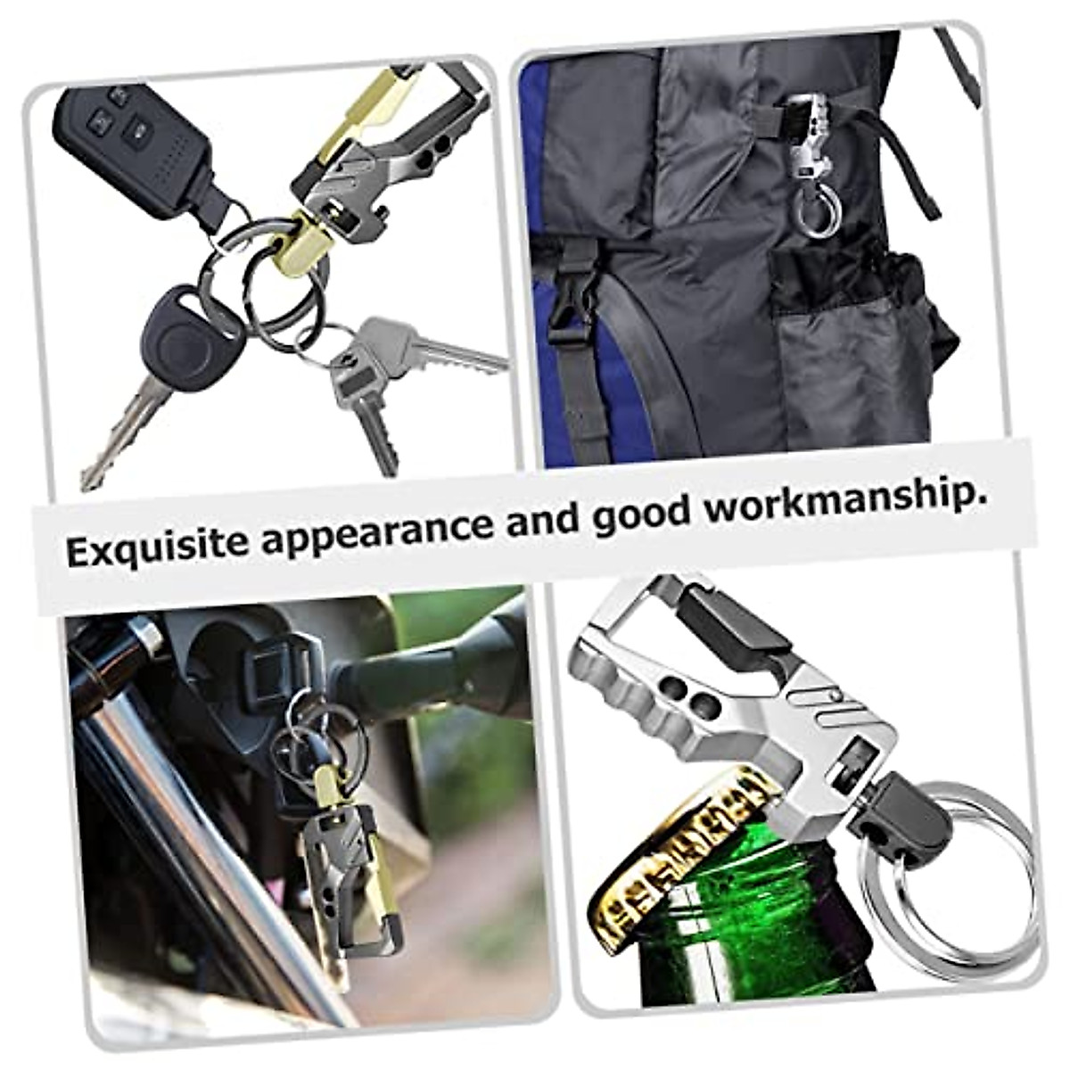 BESPORTBLE Beer Opener Car Decoration 2pcs Multifunctional Keychain Beer Zinc Alloy Portable Car Key Chain Car Keychain