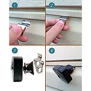 NACETURE Vinyl Siding Hooks (6 Pack) Vinyl Siding Clips for Hanging Outdoor Decorations for Patio - Heavy Duty No-Hole Needed Siding Screws Stainless Steel for Mount Home Security Camera Porch Décor