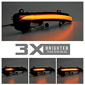 LED Dynamic Side Mirror Turn Signal Lights for 2020-2023 Toyota GR Supra Smoked Lens Sequential Turn Signal Lights Indicator Accessories LED Side Mirrors Marker Lamps