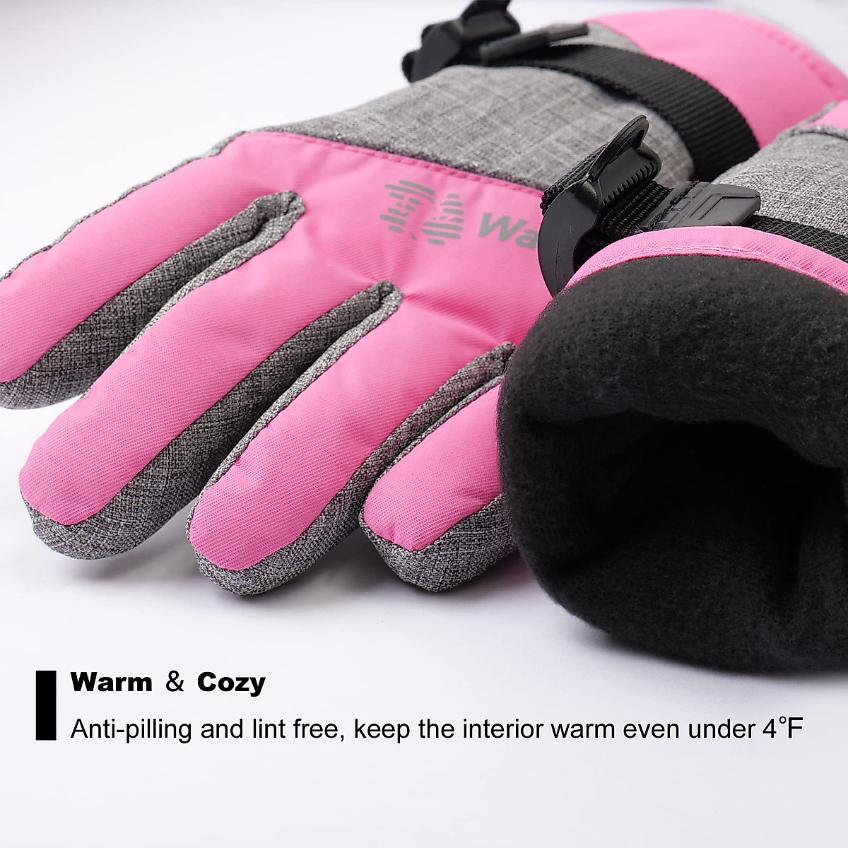 Walsking Kids Winter Snow&Ski Gloves-3M Thinsulate Waterproof Cold Weather Youth Gloves for Skiing,Snowboarding-Fits Boys and Girls