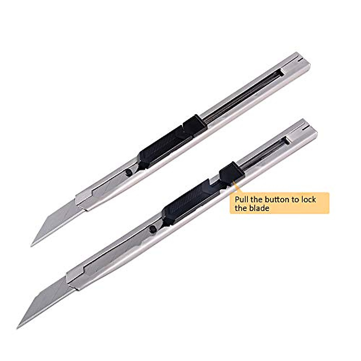 Gomake Wrapping Paper Cutter Utility knife 9mm Stainless Steel Handled Lockable Box Cutter with 30 Degree Snap Off Blades for Vinyl Film Cutting ,Craft Knife,Window Tint Gift Wrap Cutter