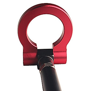 DEWHEL JDM Folding Screw On Racing T2 Tow Hooks Front Rear for 10-16 Hyundai Genesis Coupe Red