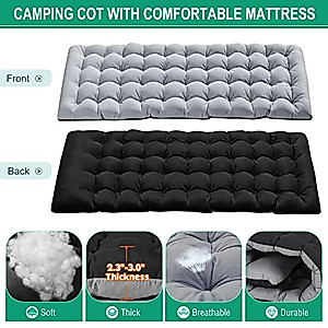 Barbella Folding Camping Cots Sleeping Cots for Adults, Adjustable 4-Position Folding Chaise Outdoor Patio Lounge Chairs, Portable Folding Bed Reclining Chair for Camping Pool Beach Patio Sun Tanning