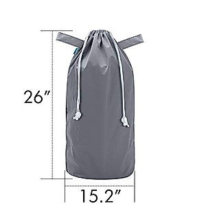 Teamoy Pail Liner for Cloth Diaper(Pack of 3), Reusable Diaper Pail Wet Bag with Drawstring, Fits for Dekor, Ubbi Diaper Pails, Gray +Gray Chevron+ Gray Chevron