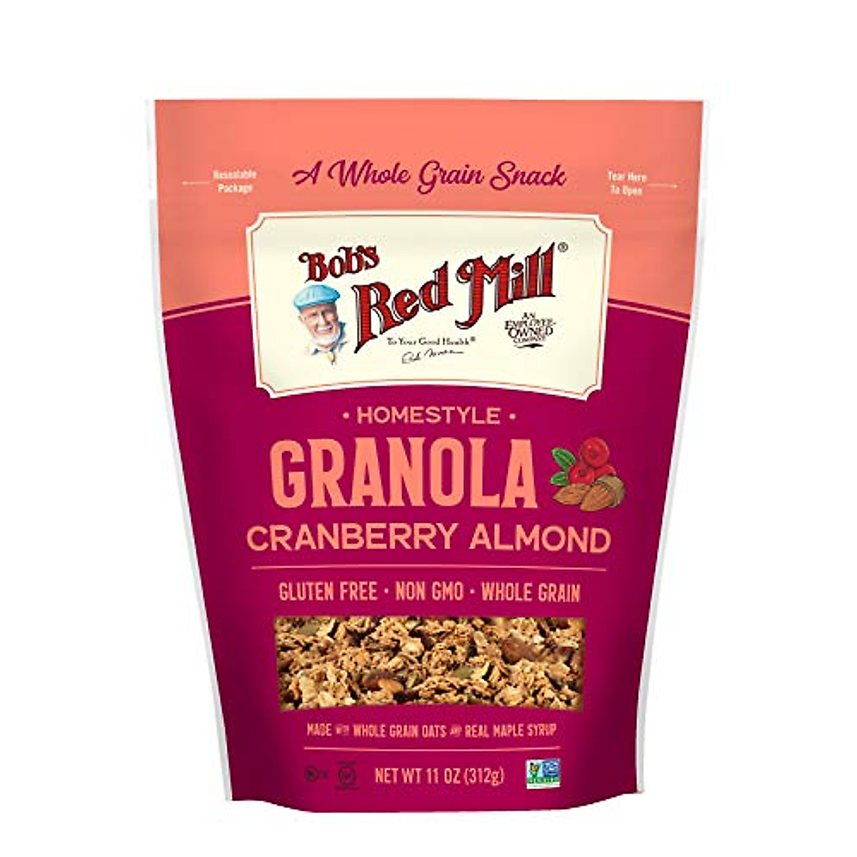 Bob's Red Mill Homestyle Cranberry Almond Granola, 11-ounce (Pack of 6)
