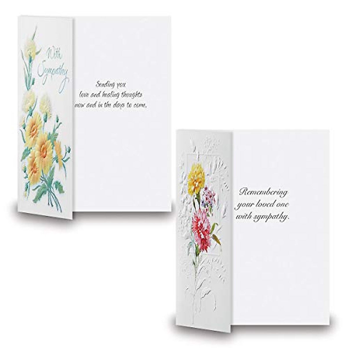 Current Deluxe Foil Sympathy Greeting Cards Value Pack - Set of 16 (8 designs) Large 5 x 7, Foil & Embossed Accents, Sentiments Inside, Thinking of You in Sympathy Cards, Envelopes Included