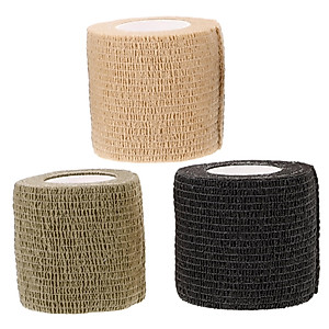 Healifty 3pcs Adhesive Tape Sports Protector Band Vet Wrap Grip Cover Sports Wrap Tape - Proof Sports Tapes Sports Wrist Tape Camo Tape Bandages Medical Kit Non-Woven Fabric Telescopic