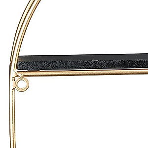 Main + Mesa Wood and Gold Oval Wall Shelf