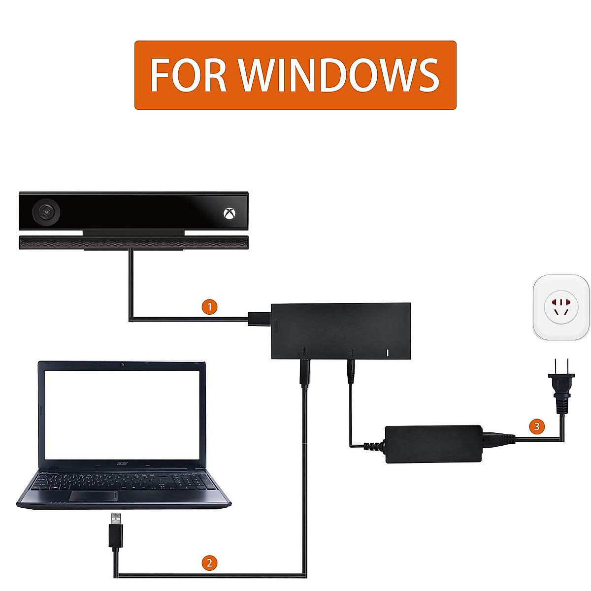 Kinect Adapter for Xbox One S,Xbox One X and Windows 8/8.1/10