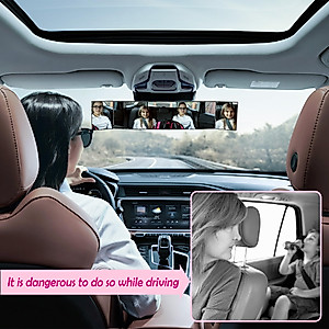 Car Rear View Mirror,15 Inch HD Triple Fold Panoramic Rear View Mirror Extender,Adjustable Wide Angle Car Mirror,Universal Car Interior Accessories for Car Truck SUV Vans