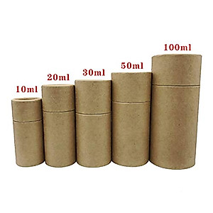 Empty Kraft Paper Jar Tube Cardboard Boxes,Essential Oil Bottle Packaging Box Gift Paper Tube Packing Box With Lid Round Paper Cardboard Boxes,5pcs (20ML)