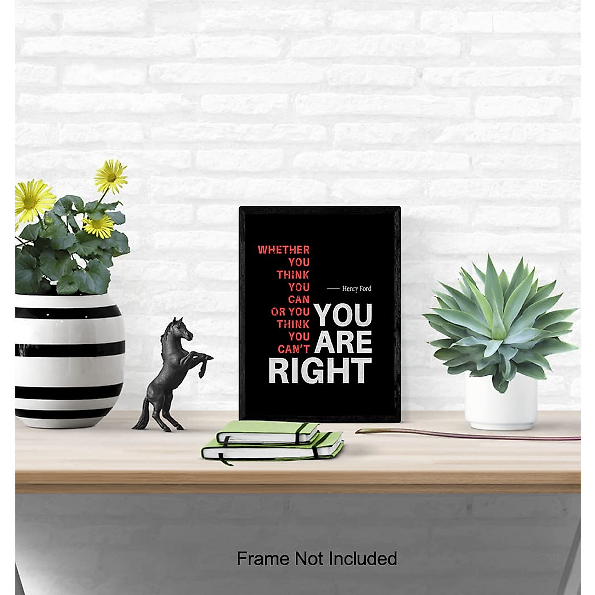 Motivational Quote Art Print Wall Art Poster - 8x10 Inspirational Home Decor, Room Decoration for Office, Classroom - Gift for Parenting, Teacher, Entrepreneur - Henry Ford Quote