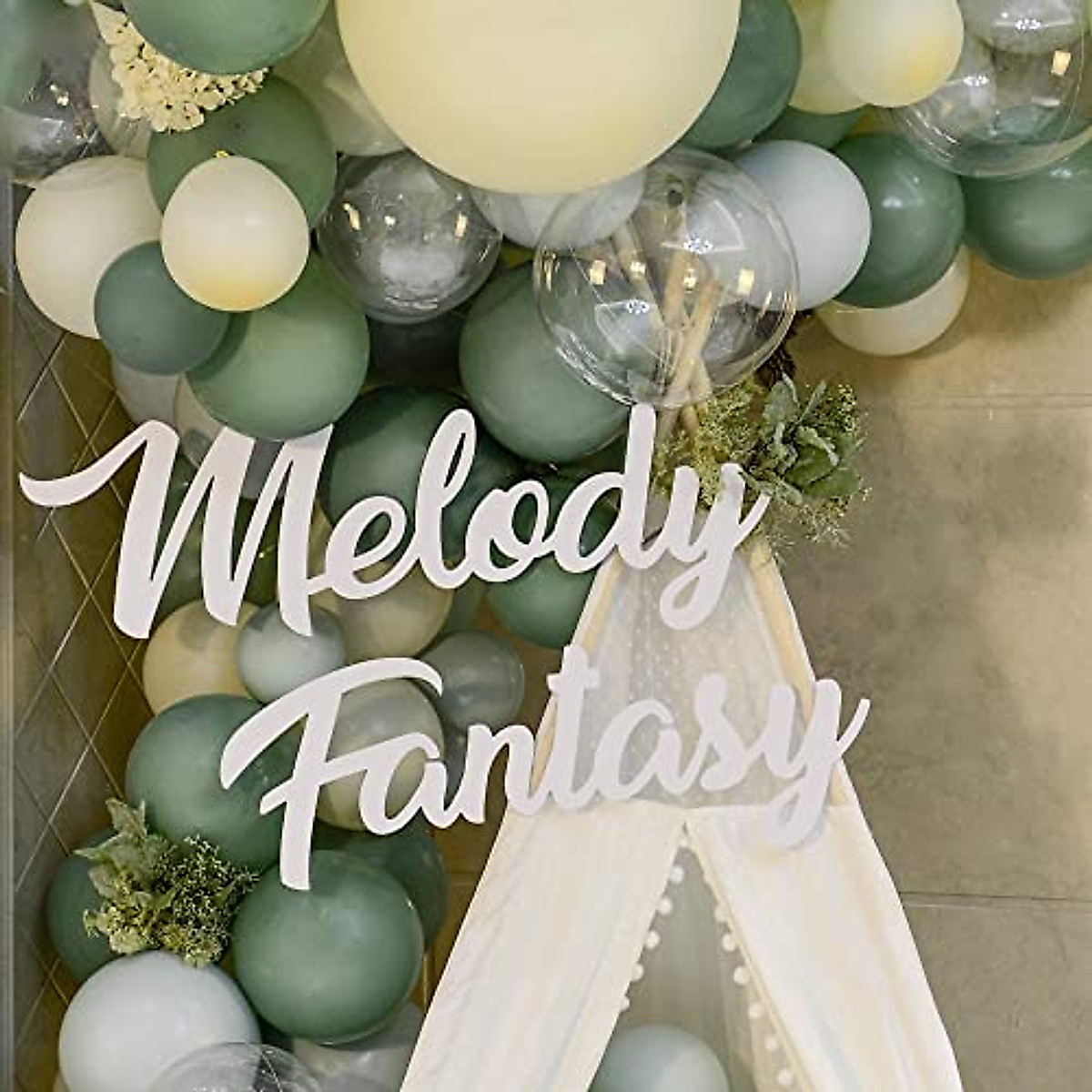 Balloon Garland Kit Double Stuffed Cream Sage Green Balloons Garland Arch Kit for Wedding Baby Shower Birthday Graduation Anniversary Party 5in 10in 20in 24in Balloons Kit Decorations