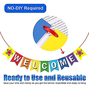 Welcome Banner for Party Supplies First Day of School Banner School Theme Party Decorations for Students and Teachers
