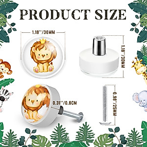 12 Set Safari Jungle Animal Drawer Knob Pulls Round Soft Rubber Forest Drawer Knobs Silicone Cabinet Drawer Knobs for Boys Girls Kids Dresser Knobs for Nursery Closet Kitchen Cabinet