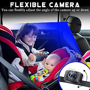 DoHonest Baby Car Mirror HD 1080P 5'' Monitor Infrared Night Vision Back Seat Infant Camera Rear Facing Carseat Wide View S04