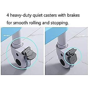 Cart Trolley, Lab Clinic Serving Cart Trolley Trolley On Wheels Portable Medical Utility Cart with Drawers & Dirt Bucket, 3 Tier Beauty Salon Equipment Rolling Trolley On Wheel, 220-330lbs Load Capaci