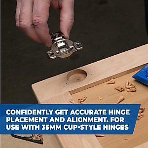 Kreg KHI-HINGE Concealed Hinge Jig - Drill Perfect Holes for Cabinet Hinges & Hardware Installation - Cabinet Door Hinge Tool - Cabinet Hardware Jig