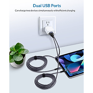 3Pack USB Charger Block, IRIRIKI 2.1A Dual Port USB Wall Charger Plug Power Adapter Fast Charging Block Cube Brick Box for iPhone 14 13 12 11 Pro Max XS XR X 8 7 6 6S SE, Samsung, LG, Android