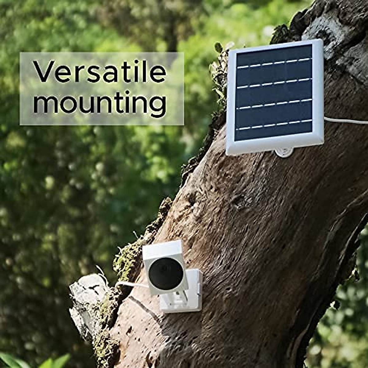 [Updated Version] Wasserstein Solar Panel Compatible with Wyze Cam Outdoor and Wyze Cam Outdoor V2 - Power Your Surveillance Camera with 2W 5V Charging (1 Pack, White) (Wyze Cam NOT Included)