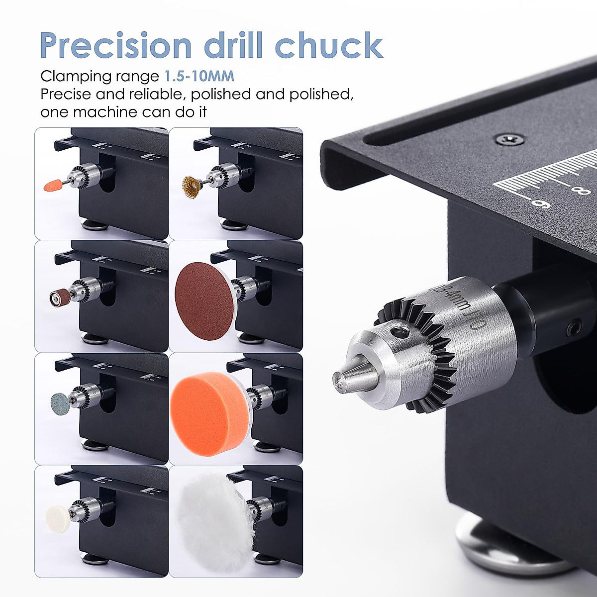 Mulcort 100W Multi-Functional Table Saw Mini Desktop Electric Saw Cutter Speed & Angle Adjustable 16MM Cutting Depth with Blade Flexible Shaft and More Accessories for Wood Plastic Acrylic Cutting