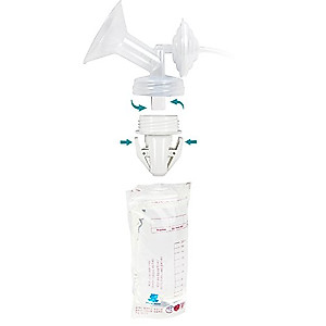 Breastmilk Storage Bag Adapters for Spectra S1 S2 Pumps, Avent Comfort Wide Mouth Flange Pump to Use with Lansinoh and Nuk Breastmilk Storage Bags by PumpMom