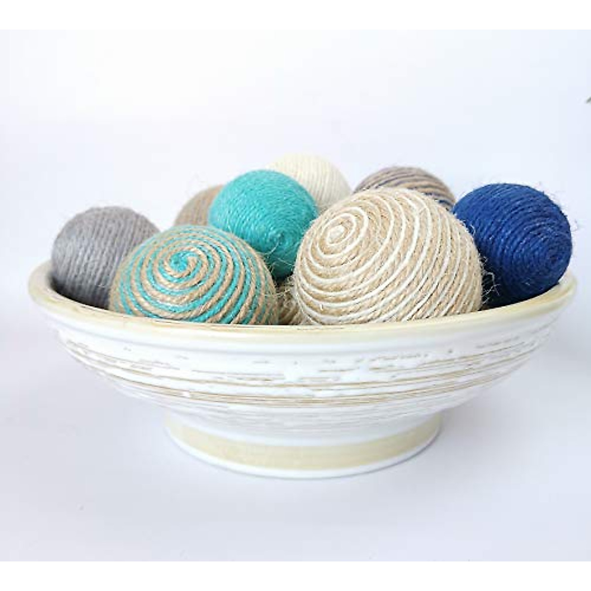 Elkpruu Orbs Decorative Balls Set of 12, Centerpieces for Dinning Room Table, Blue Decorations for Bowls, Vases, Trays and Basket Fillers