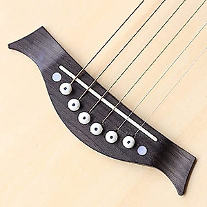 MUWIZ Guitar Kit, String Instrument Electronic Guitar 38 Inches 6 String D Shaped Neck Edging Missing Corner Veneer Male Lady Ballad Wood Guitar (Color : White, Size : 38 inches)