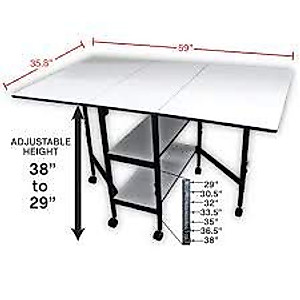Sullivans 38431 Home Hobby Adjustable Height Foldable Table, 59 x 35.8