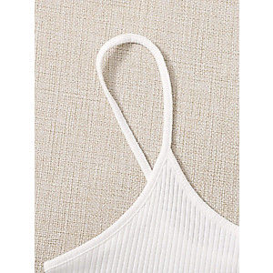 Floerns Women's Sleeveless Camisole Letter Print Crop Cami Top A White S