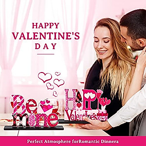 Valentine's Day Decorations Romantic Tabletop Centerpiece Signs Love Wooden Table Sign Valentines Decorations for Home Decor Gift Dining Room Table Wedding Anniversary Party