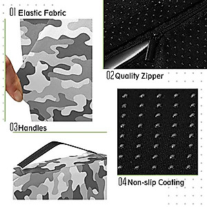 Qilmy Camouflage Seat Cushion Cover Breathable Non-Slip Memory Foam Seat Cushion Cover for Office Chair Car Wheelchair, 17 x 14 x 2.2 Inch