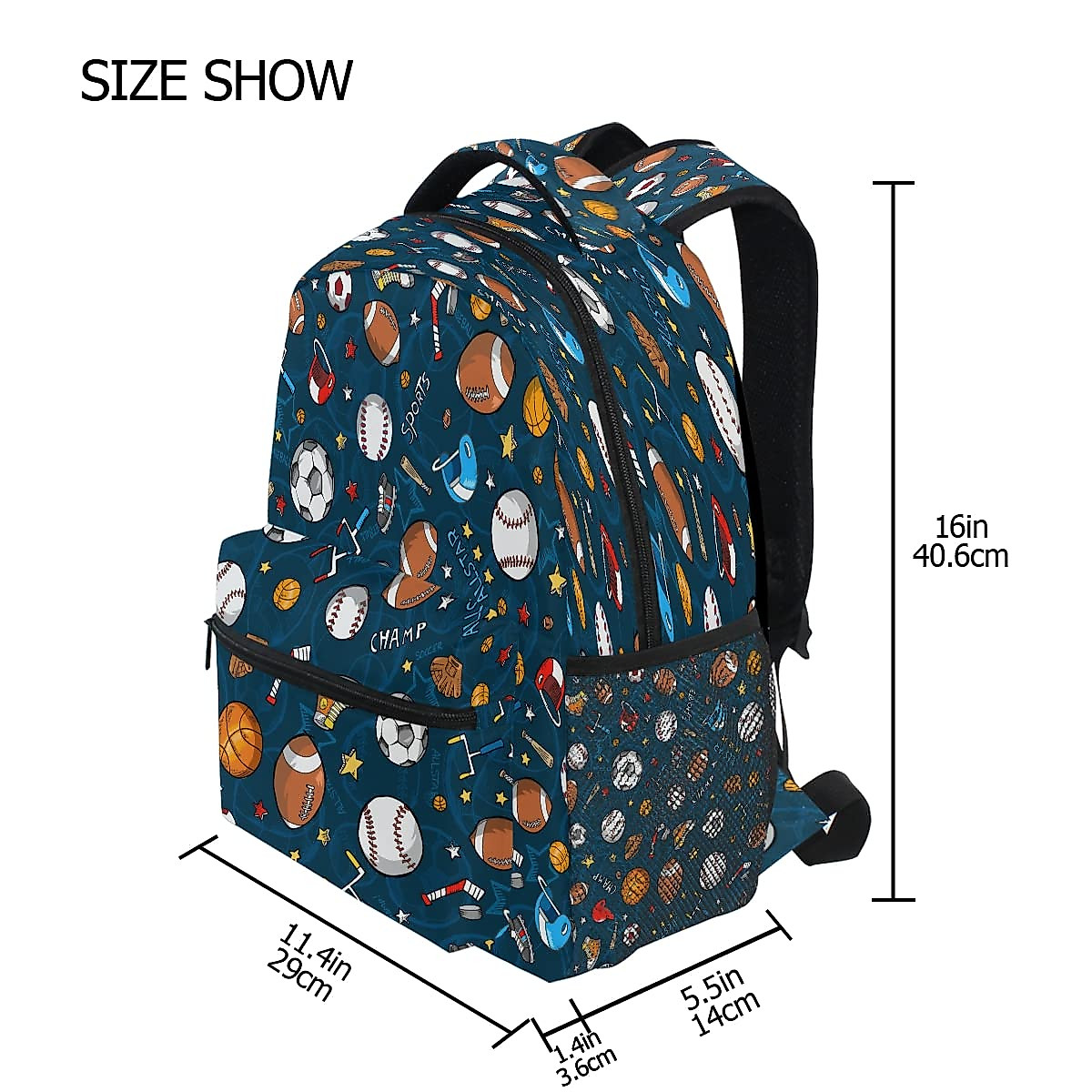 Baseball Backpacks for Boys Football Sport Theme School Backpack Bookbags for Kids Students