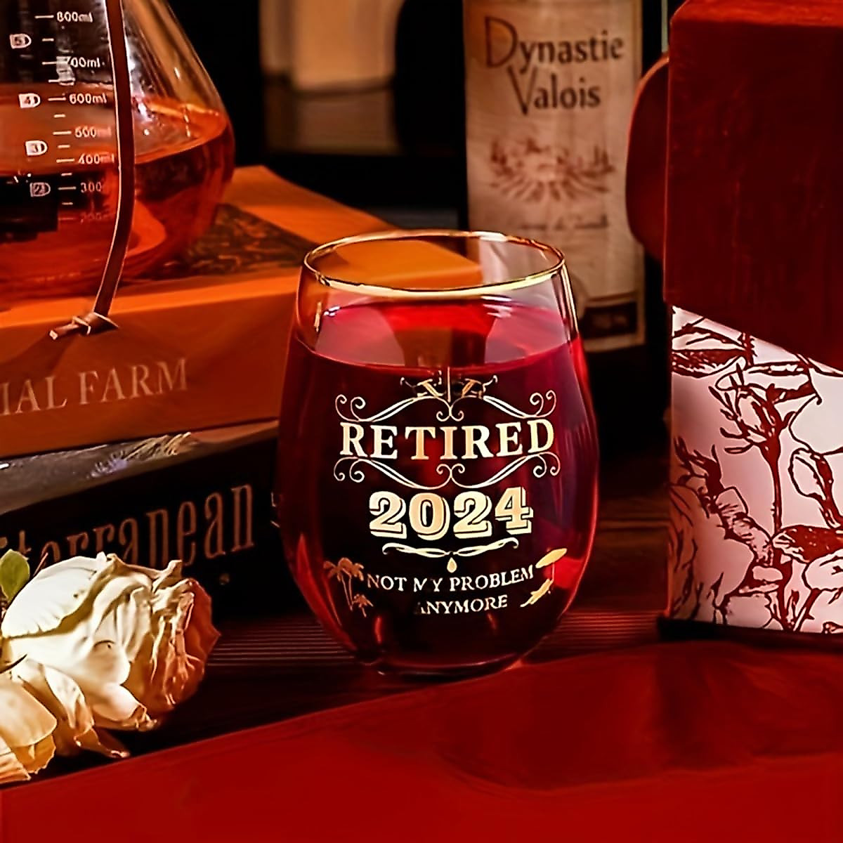 ZCLOMOLC Great Retirement Gifts for Women & Men 2024! This retirement stemless wine glass is a great gift for retirement, going away, Christmas, Thanksgiving, Fathers Day, birthday.