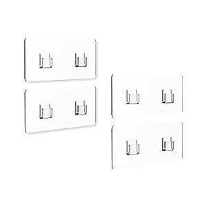 Carwiner 4-Pack Corner Shower Caddy Adhesive Replacement Strong Sticky Waterproof Wall Adhesives, Short adhesive tape with hooks, No Drilling Corner Shower Shelf Accessories