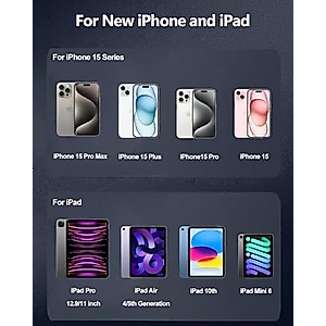 USB C Charger for iPhone 15, [MFi Certified] 20W PD Wall Charger Block with 6.6FT Long USB C to C Fast Charging Cord for iPhone 15/15 Pro Max/15 Pro/15 Plus, iPad Pro/Air/Mini, iPad 10th Generation