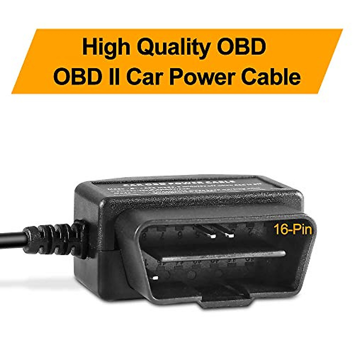 OBD2 OBD Power Cable for Dash Camera, Ssontong OBD to Mini USB OBDII Adapter Hardwire Charger Cable 24 Hours Surveillance and Acc Two Mode with Switch Button(Mini USB Port)