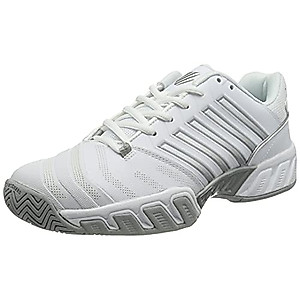 K-Swiss Women's Bigshot Light 4 Tennis Shoe, White/Highrise/Silver, 8 M