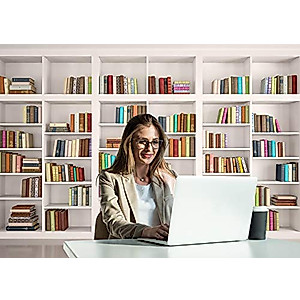 LYWYGG 7X5FT Bookshelf Backdrop Bookcase Backdrops Library Backdrop Office Backdrop for Video Conference Vintage Party Background Books CP-259