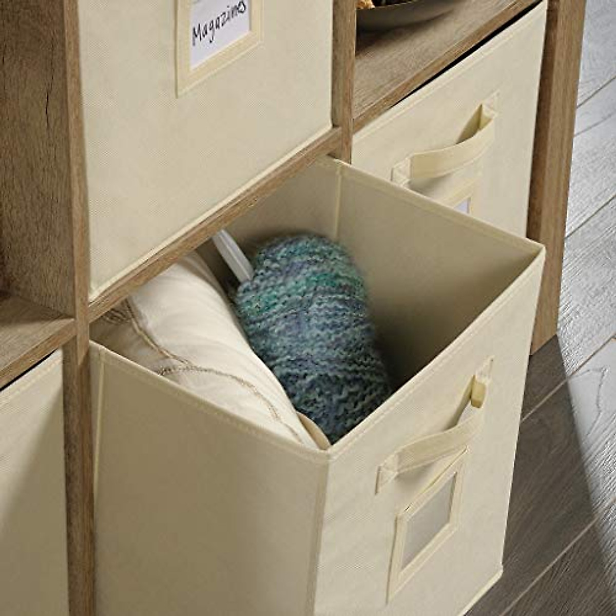 Sauder Stow-Away 8-Cube Organizer, L: 30.91" x W: 15.39" x H: 57.87", Lintel Oak Finish
