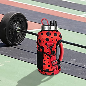 DR.HYDRO Half Gallon Water Bottle with Sleeve Includes Straw & Chug Lid - BPA Free Sports Water Jug | Leakproof Large Water Bottle with Silicone Handle (74 Ounce)