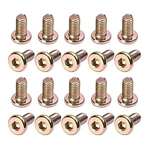 Yinpecly M6 x 50mm Hex Socket Flat Head Screws Furniture Bolts Fastener Full Thread Carbon Steel Colorful 20pcs