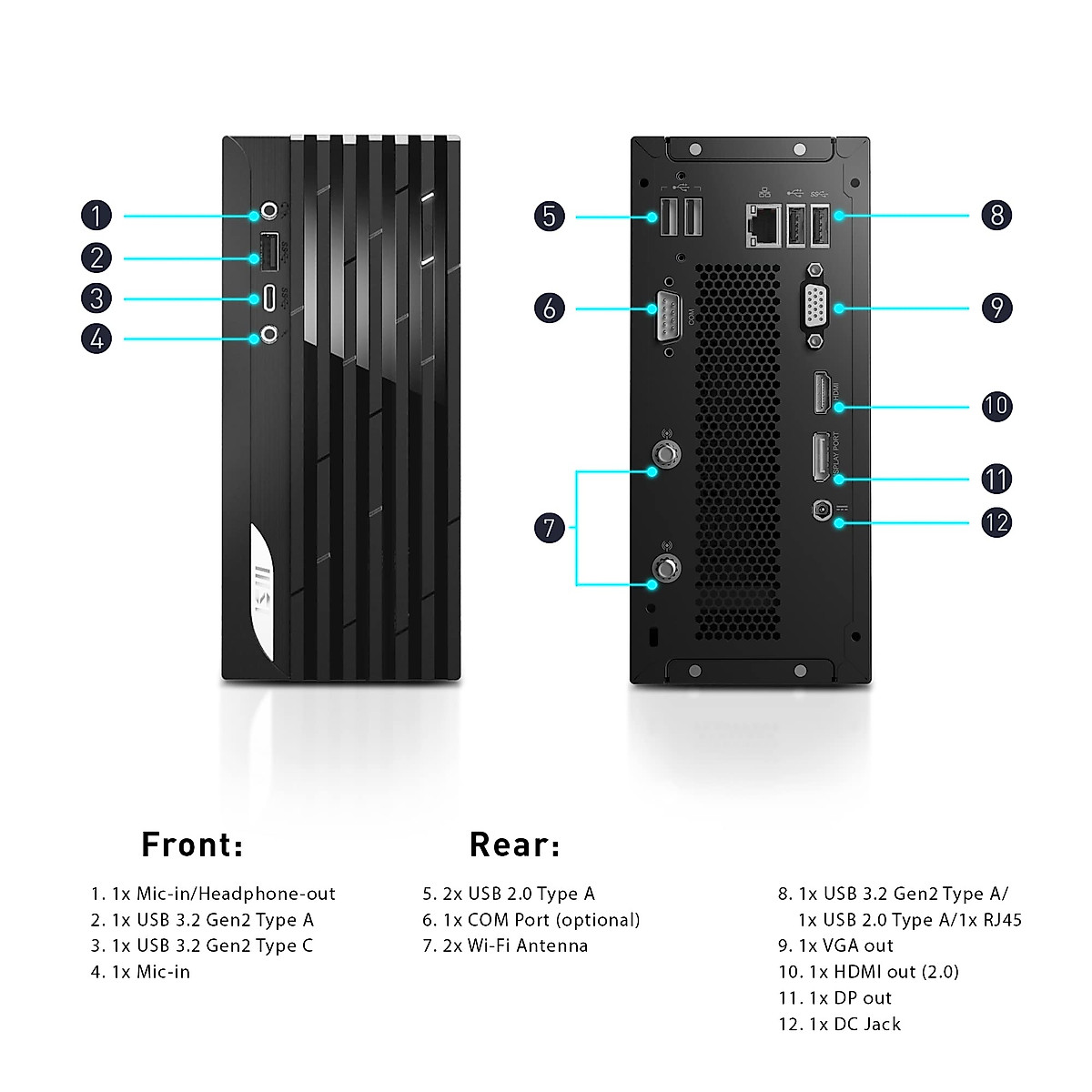MSI PRO DP20ZA Desktop, AMD Ryzen R7-5700G, Radeon Vega 8, 16GB' Memory (Dual-CHL), 500GB SSD, AC3168, USB Type-C, Windows 11 PRO, 3-YR Onsite Warranty (5M-225US)
