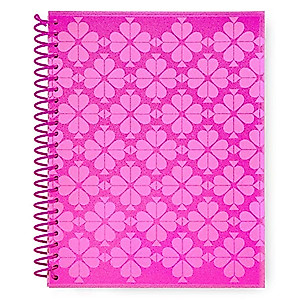 Kate Spade New York Mini Spiral Notebook, 8.25" x 6.75" Journal Notebook with 112 Lined Pages, Neon Pink