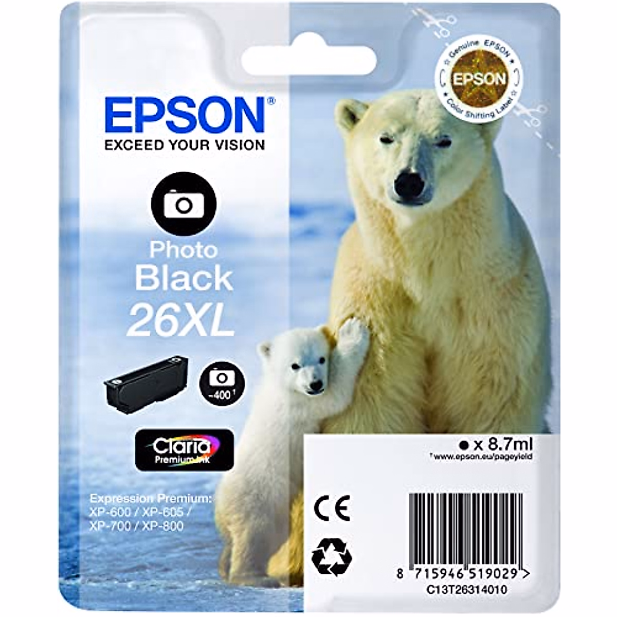 EPSON NO.26XL Ink CART HY Photo BLK
