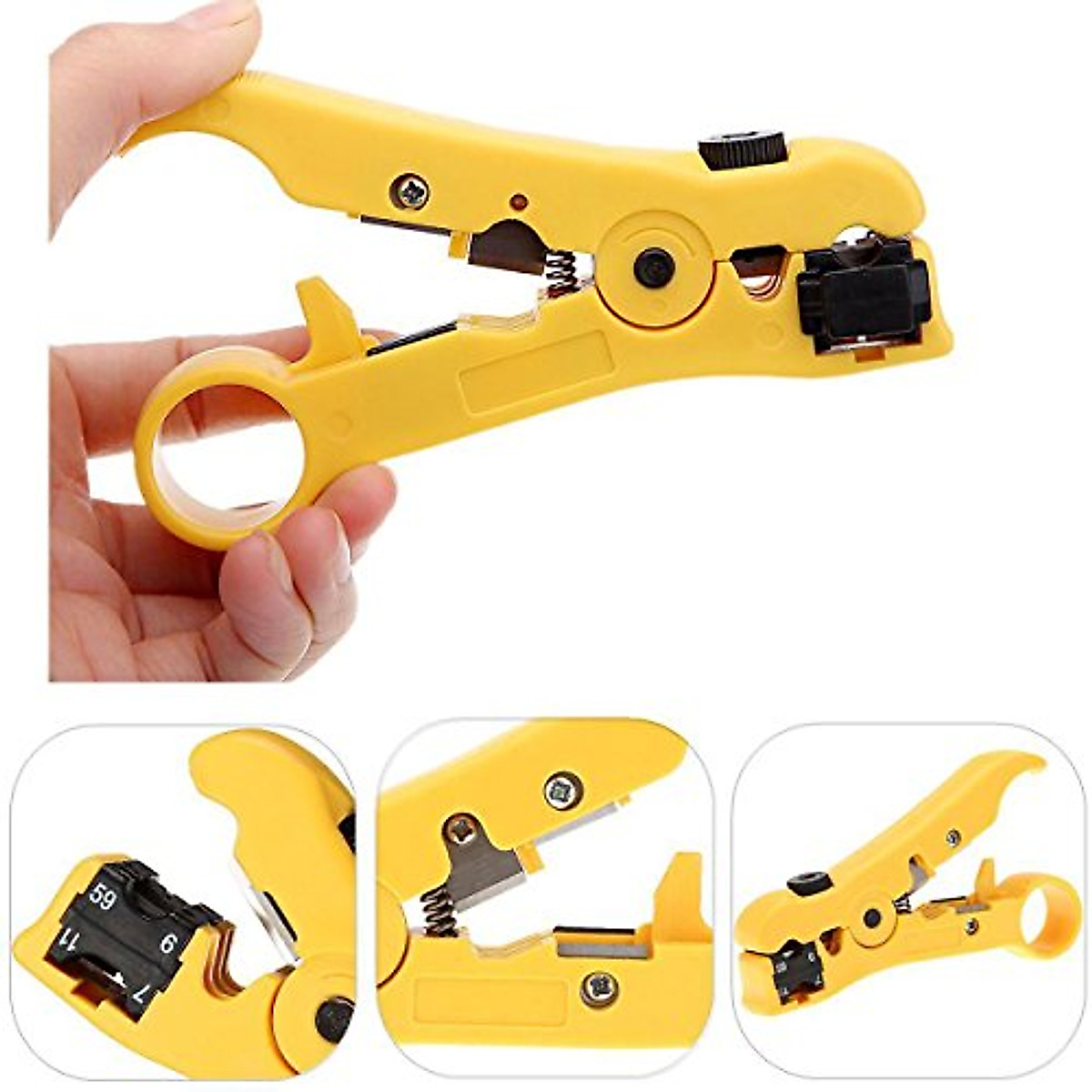 Pack 2pcs Universal Cable Wire Stripper Cutter Stripping Tool for Flat or Round UTP Cat5 Cat6 Wire Coax Coaxial