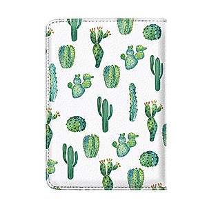 Passport Holder Cover,Traveling Passport Case Cute Passport Wallet for Women,Cactus